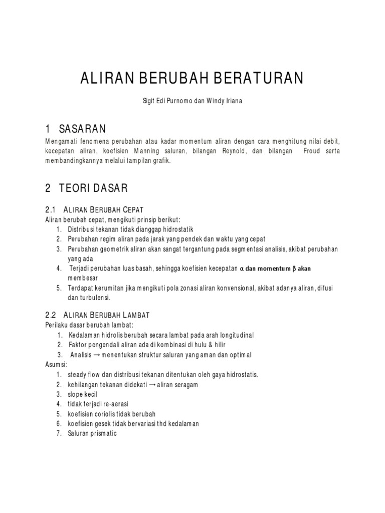 Aliran Berubah Beraturan | PDF