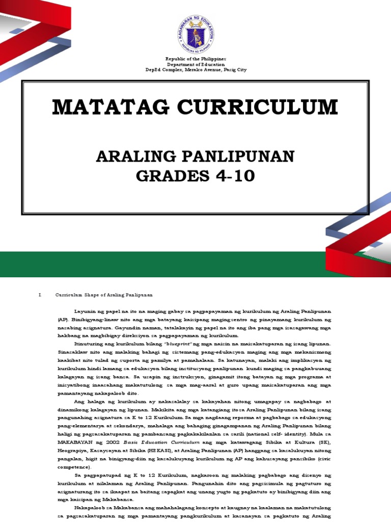 Araling Panlipunan MATATAG CG 2023 | PDF