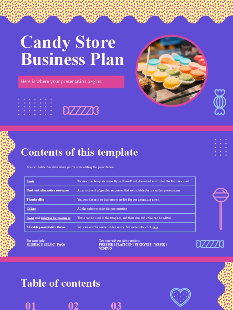 Candy Store Business Plan by Slidesgo | PDF