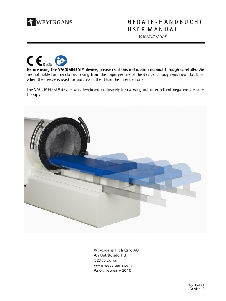 2.12b User Manual Vacumed SL - v10 - GB | PDF