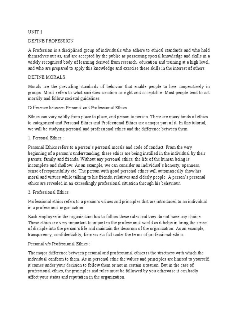 Ethics Notes | PDF | Career & Growth | Science & Mathematics