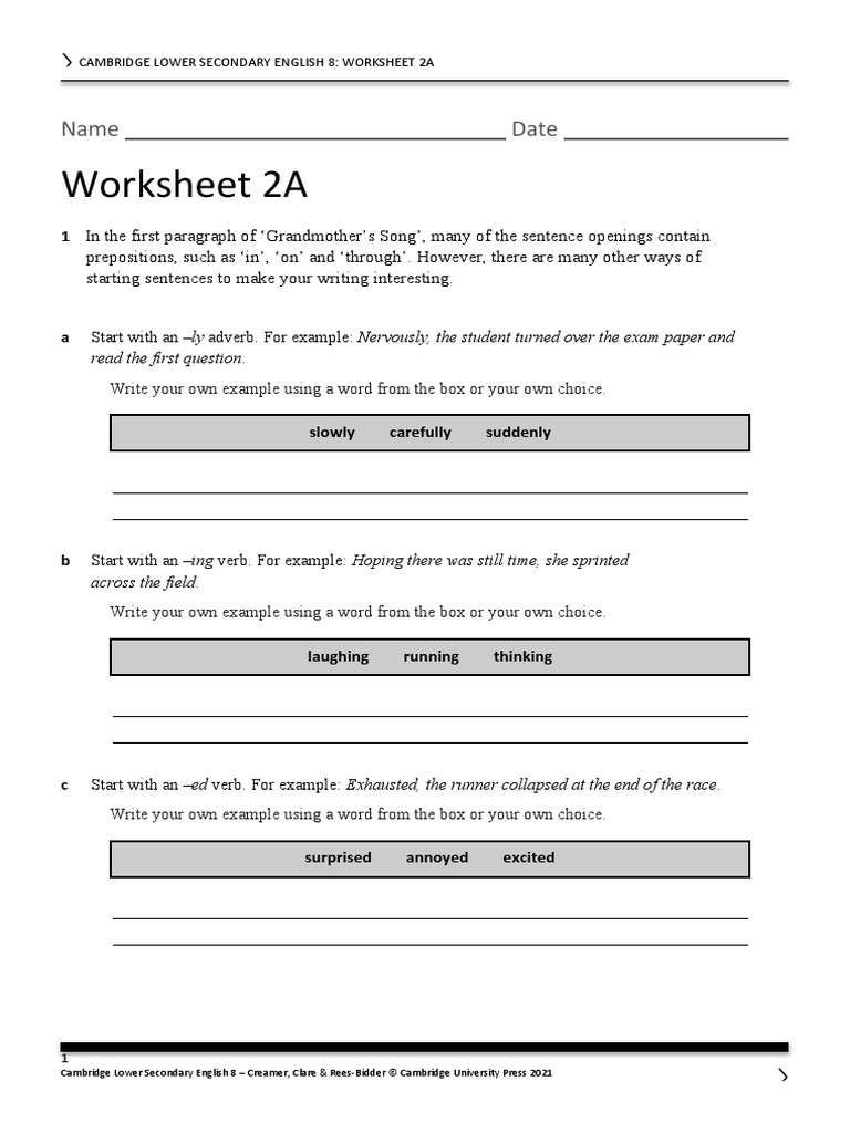 LS English 8 Worksheet 2A | PDF | Language Arts & Discipline