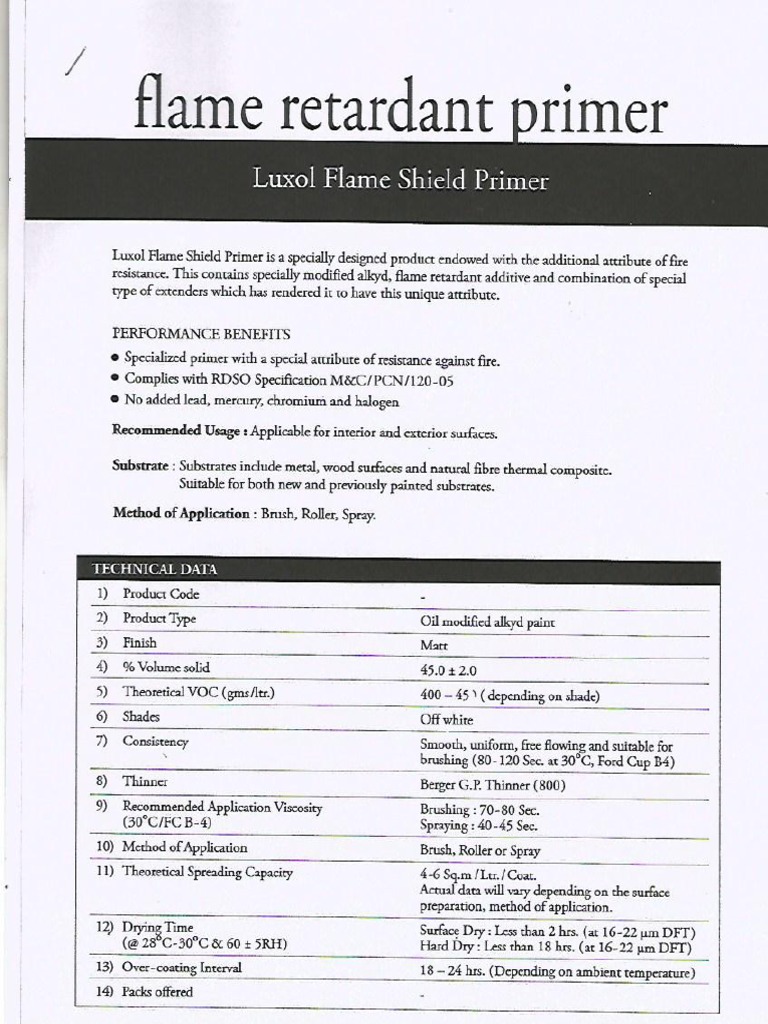 Luxol Flame Shield Primer | PDF