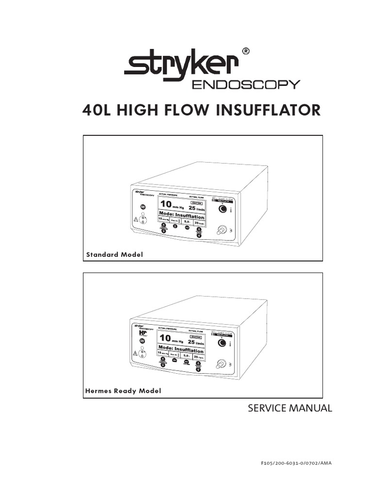 Stryker 40L Insufflator - Endosope - Service Manual | PDF