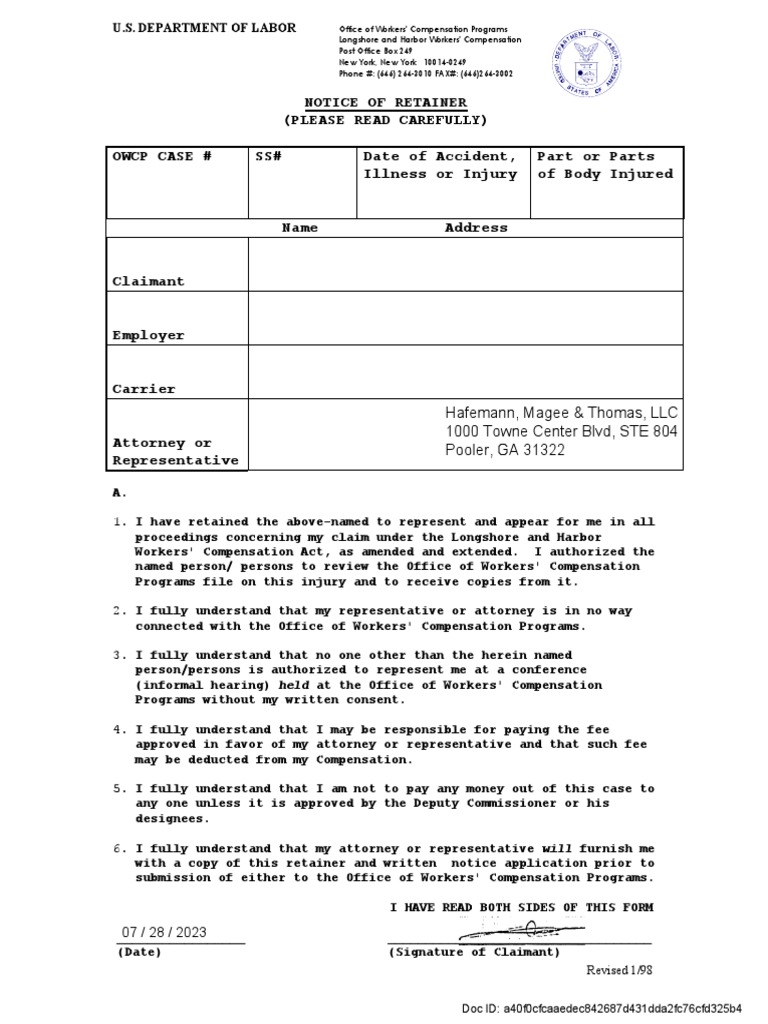 Notice of Retainer PDF | PDF