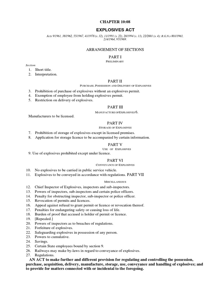 Explosives Act | PDF
