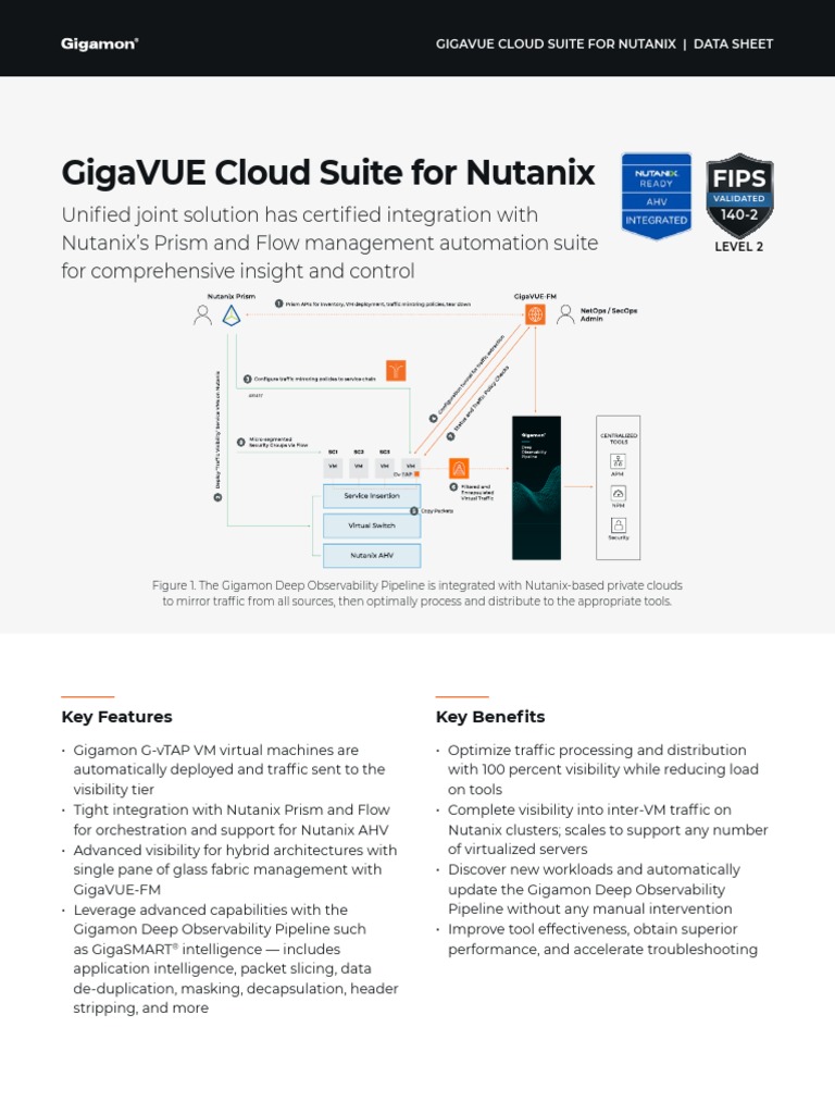 Gigavue Cloud Suite For Nutanix - Data Sheet | PDF