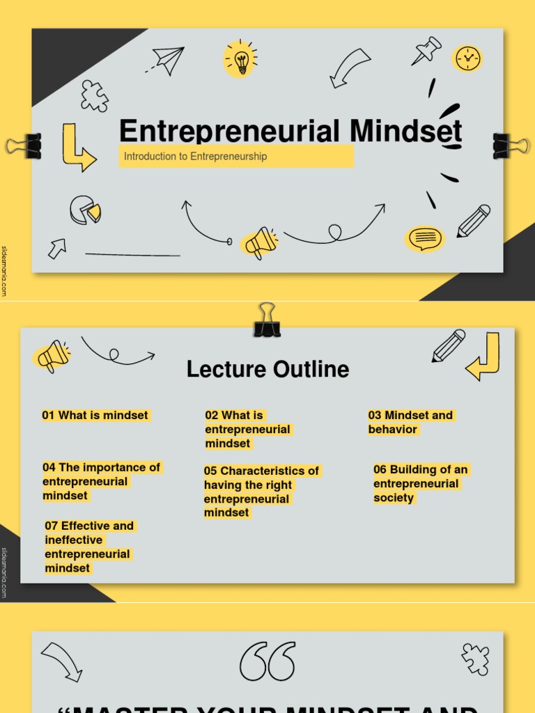 Lesson 1 Introduction To Entrepreneurial Mindset | PDF | Mindset ...