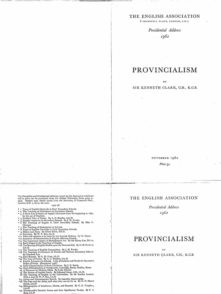 CLARK 1962 Provincialism | PDF