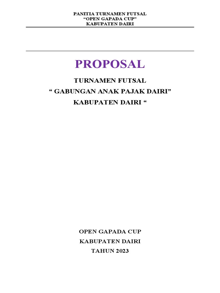 PROPOSAL - FUTSAL IPK - Docx | PDF