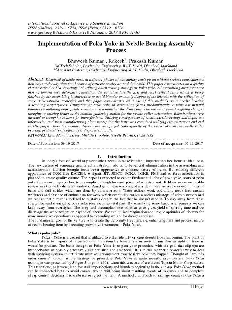 8D Bearing Example | PDF | Lean Manufacturing | Business Process