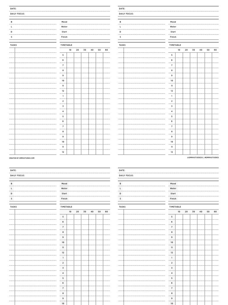 Daily Focus Planner Template | PDF
