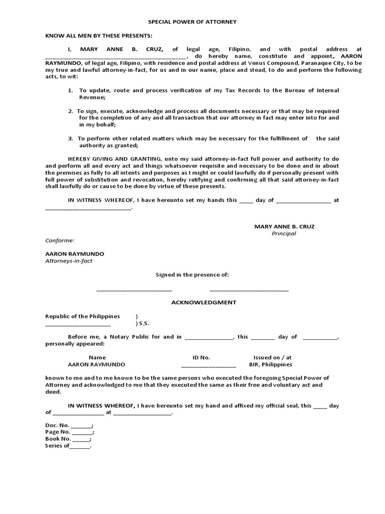 Spa Bir Updating | PDF | Power Of Attorney | Private Law