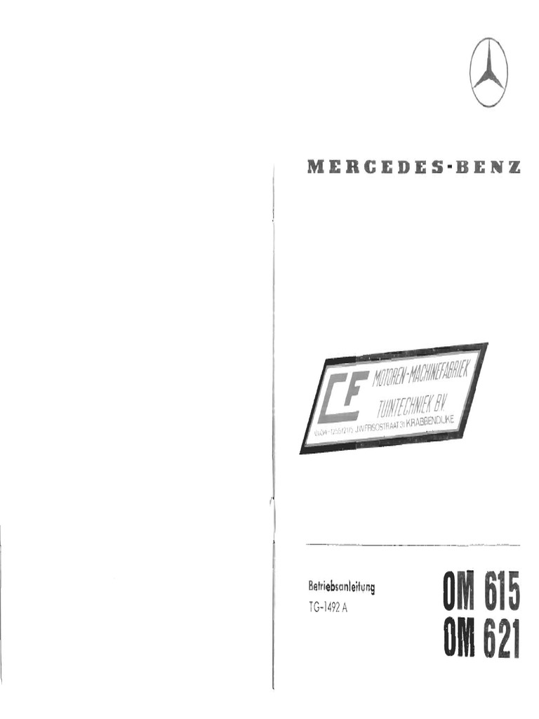 Gebruikershandleiding Mercedes OM 615 OM 621 | PDF