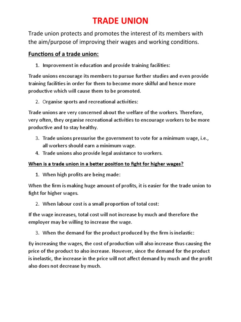 Trade Union | PDF | Trade Union | Labour Economics