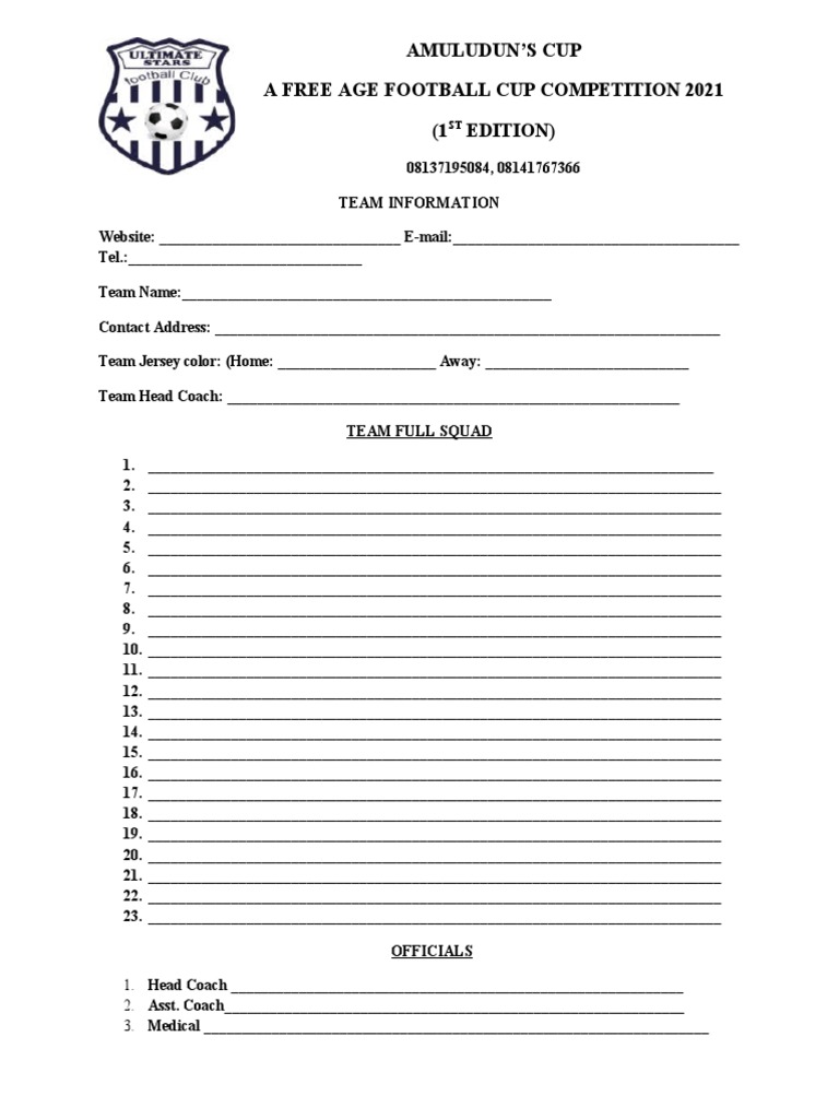 Cup Form | PDF