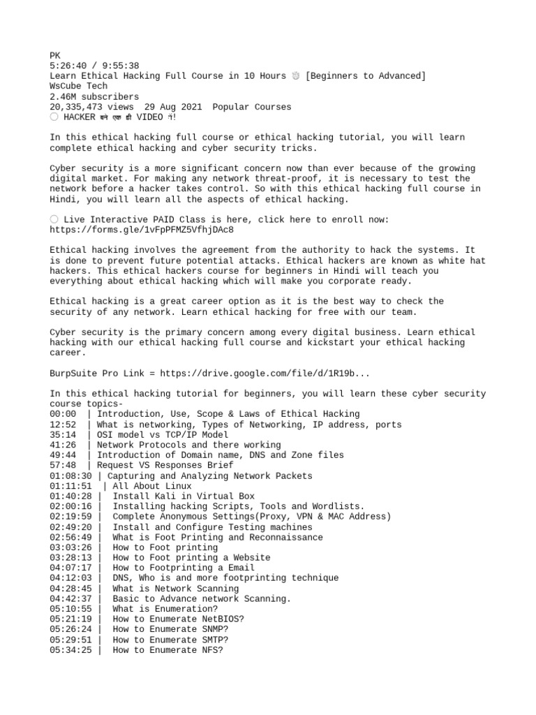 Hacking Course Modules Pdf