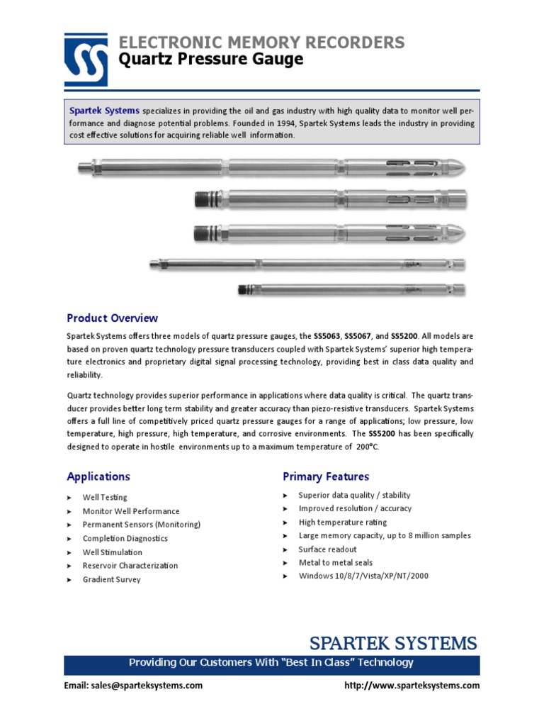 Flyer Quartz Pressure Gauges | PDF