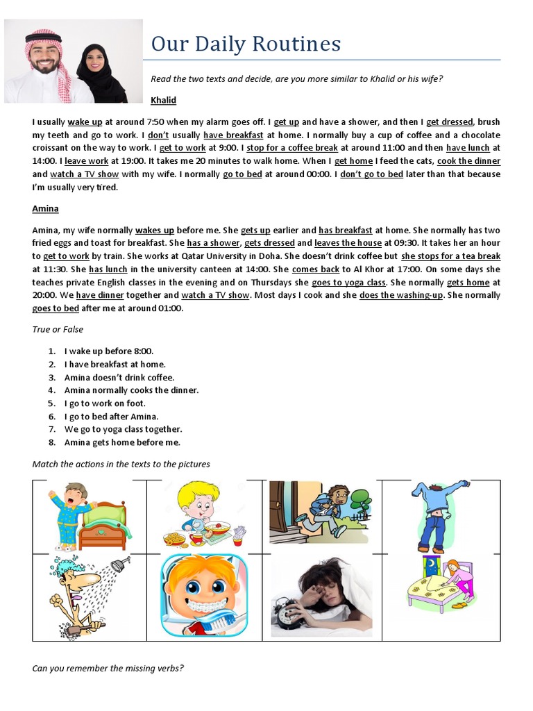 Our Daily Routines | PDF