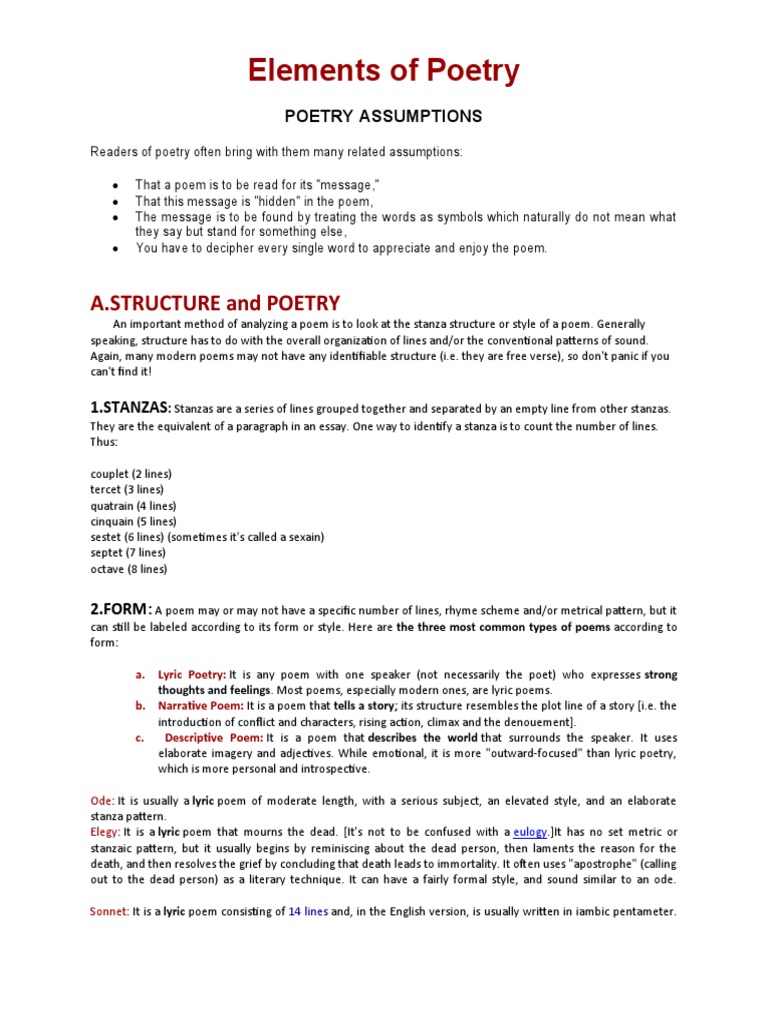 Elements of Poetry | PDF