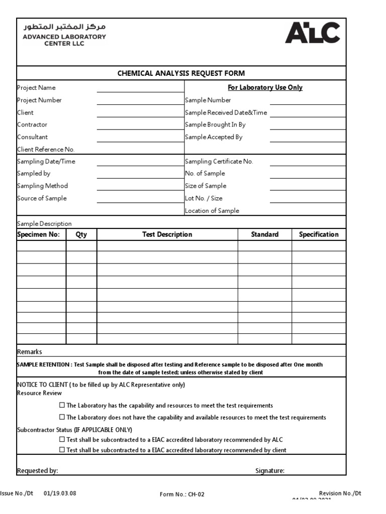 Chemical Requests Form | PDF