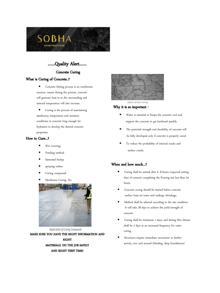 Quality Plan For Curing | PDF