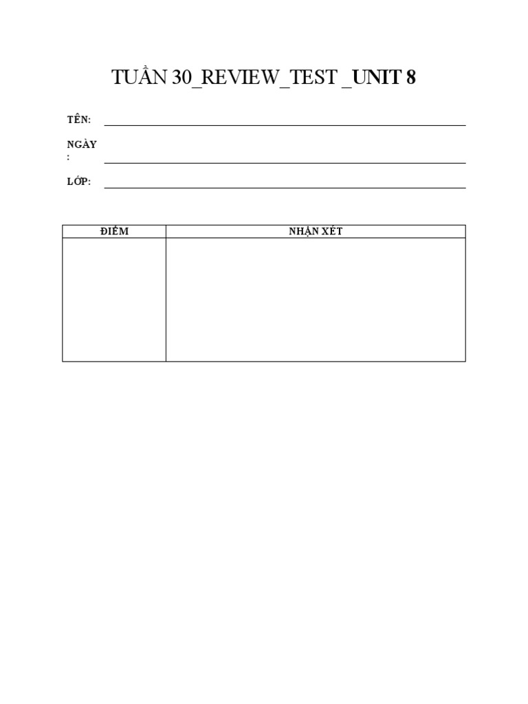 Unit 8 (1) - Test | PDF