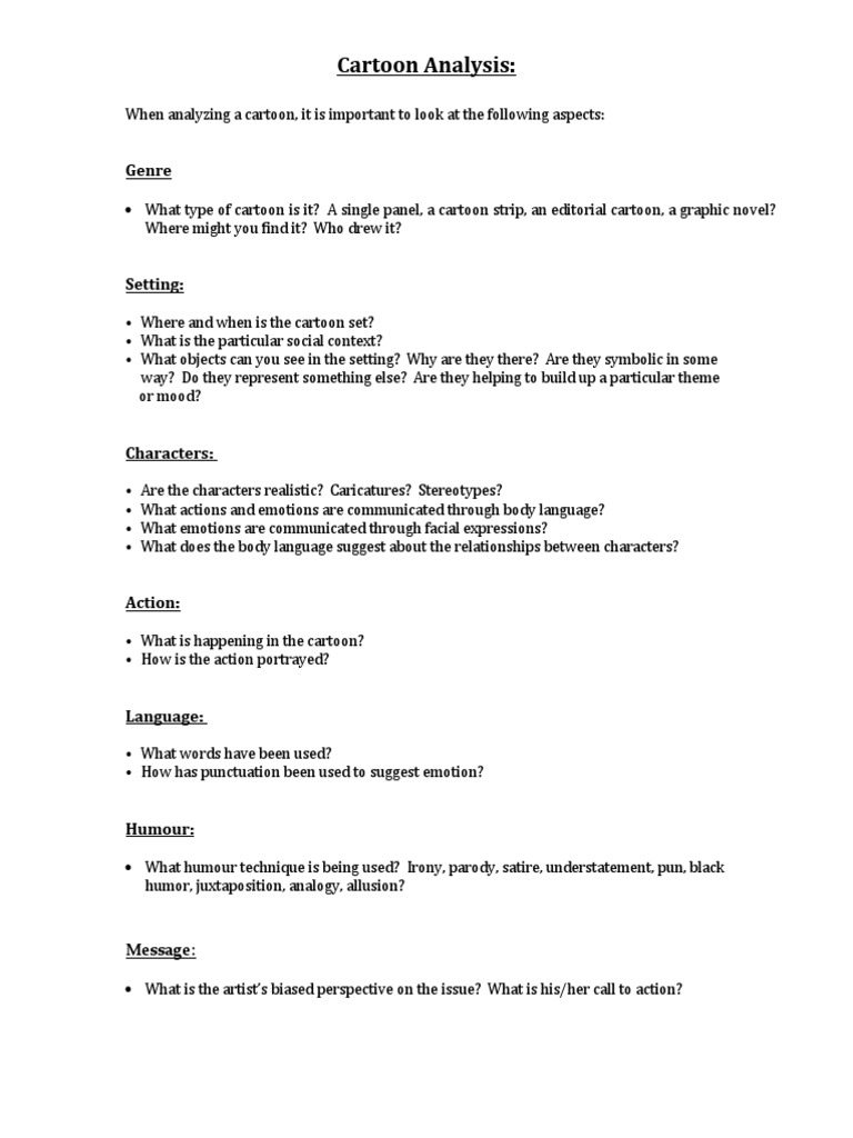 Cartoon Analysis 1 | PDF