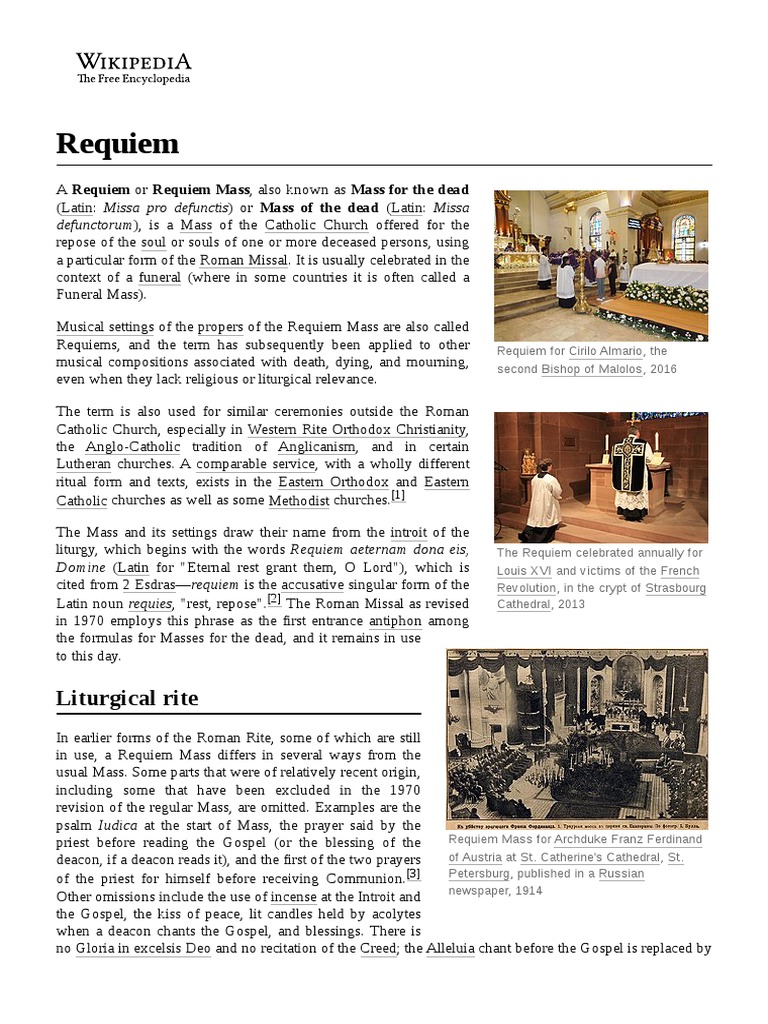 Requiem | PDF | Mass (Liturgy) | Catholic Liturgy