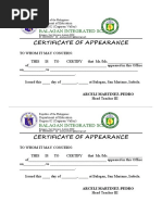 Certificate of Appearance-Template | PDF