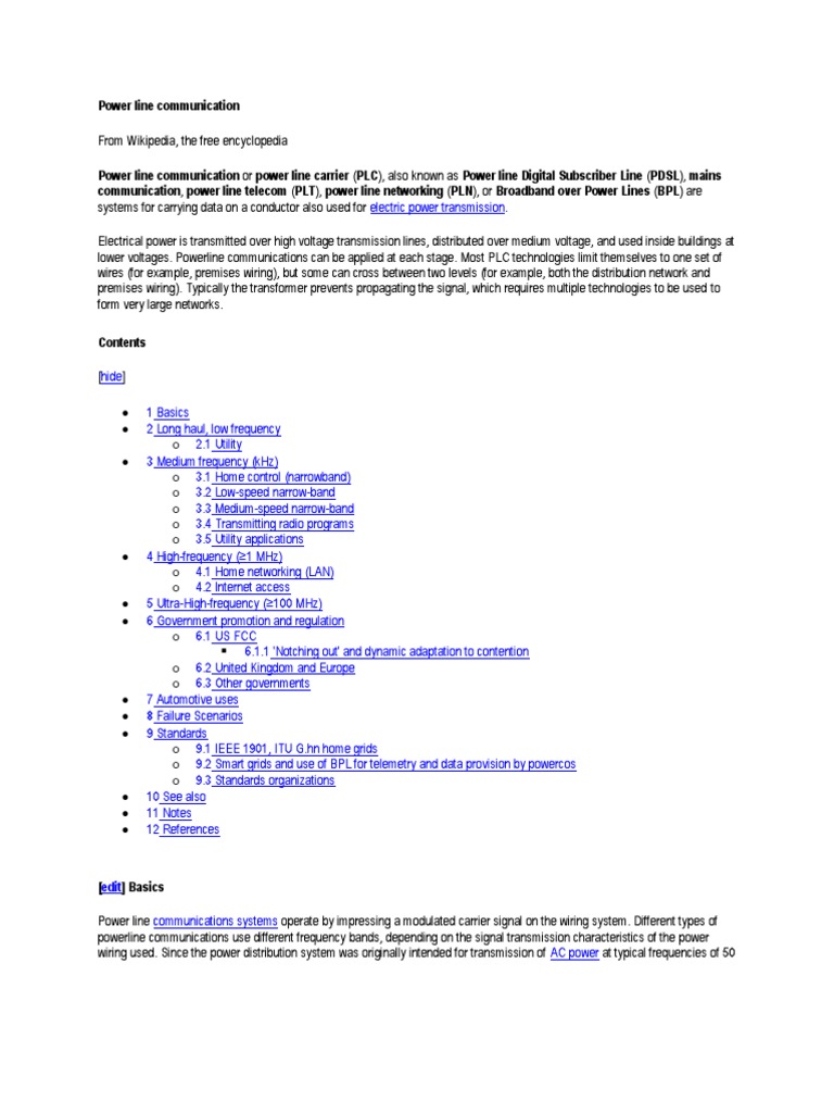Overview Power Line Communication | PDF | Communication | Electrical ...