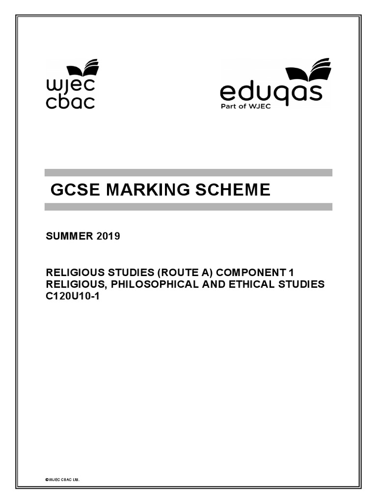 Eduqas GCSE RS Route A Marking Scheme | PDF | Forgiveness | Birth Control