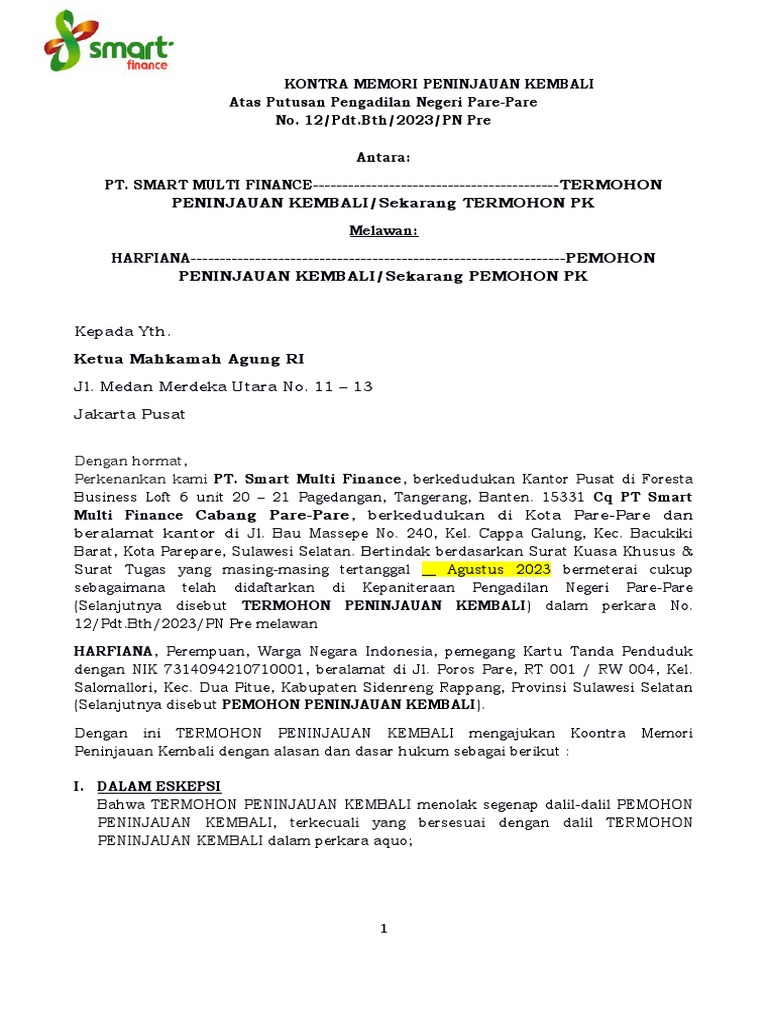 Kontra Memori PK Harfiana | PDF