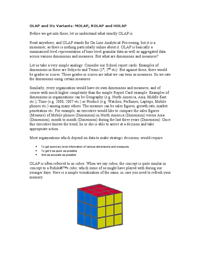 OLAP and Its Variants | PDF | Information Science | Computer Data