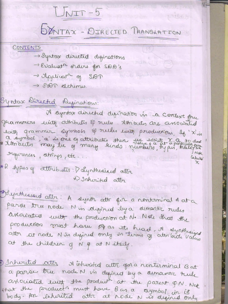 Unit-5-Syntax Directed Translation - 3 | PDF Unit-5-Syntax Directed Translation - 3 | PDF