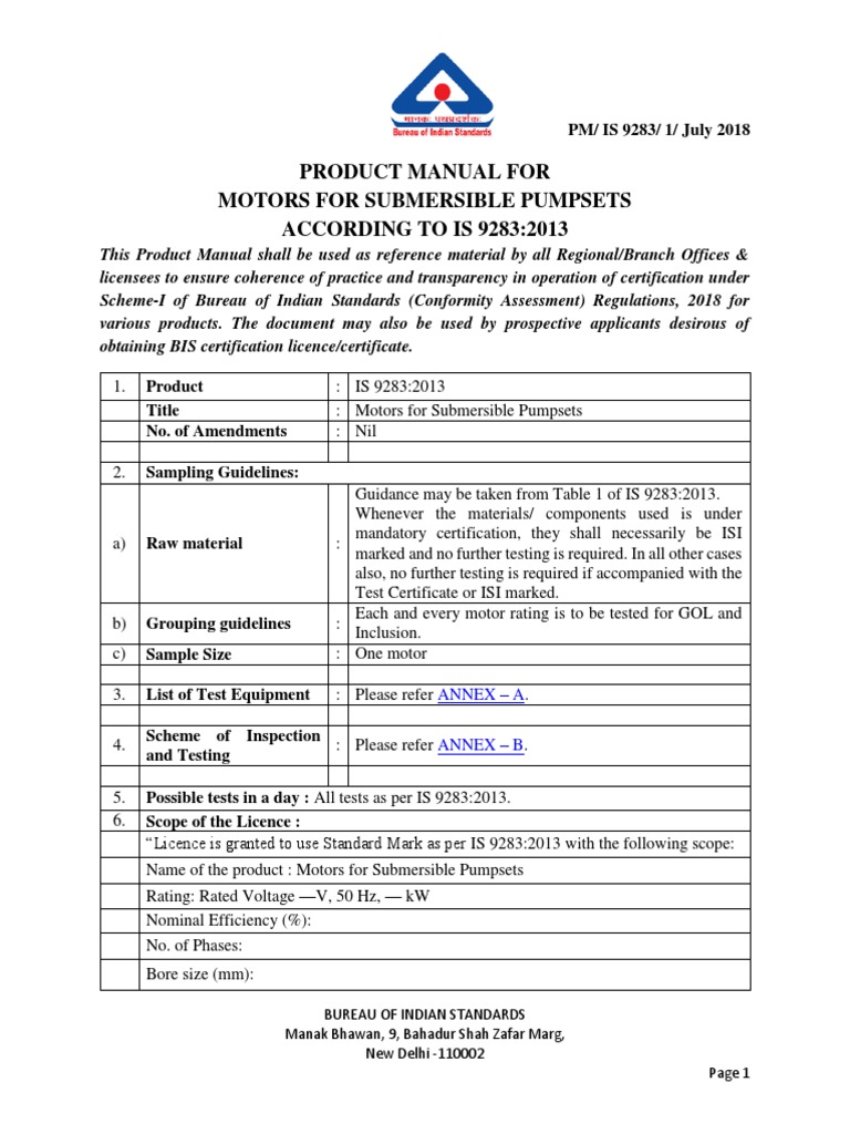 Product Manual IS 9283 | PDF | Electric Motor | Electrical Components