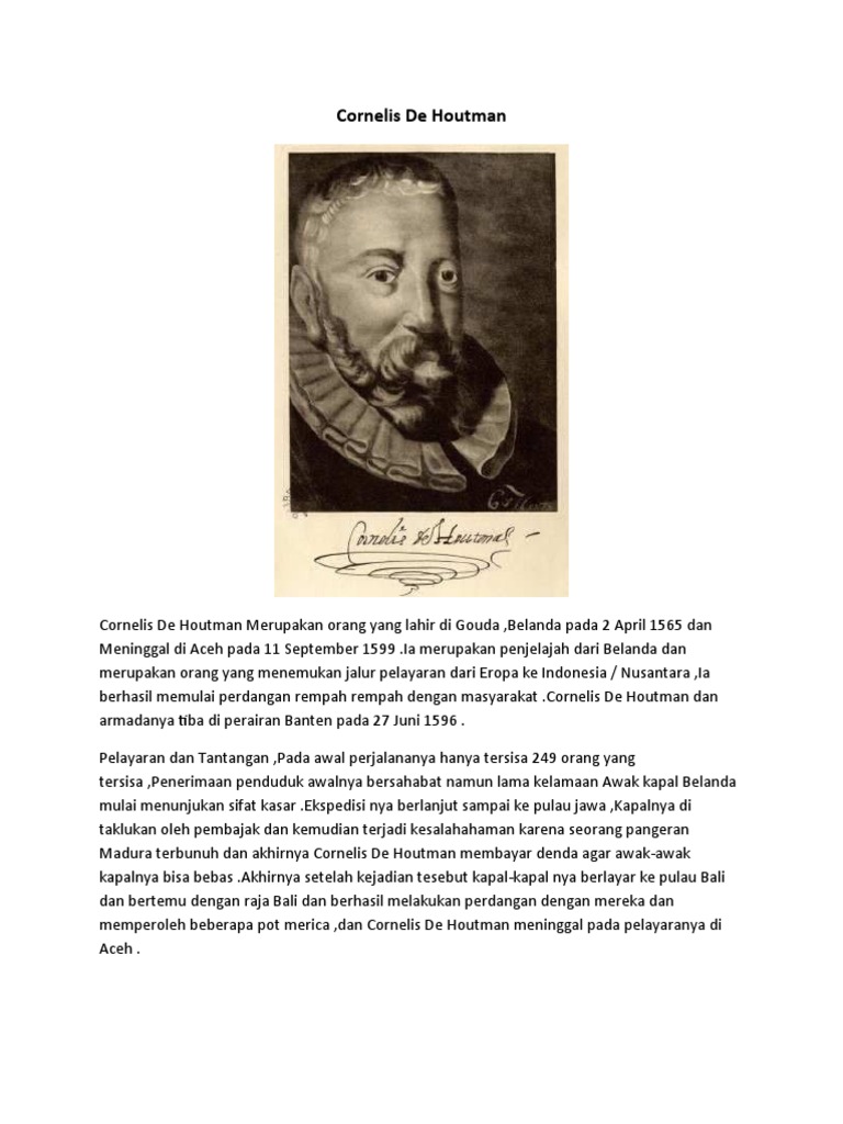 Biografi Cornelis De Houtman | PDF