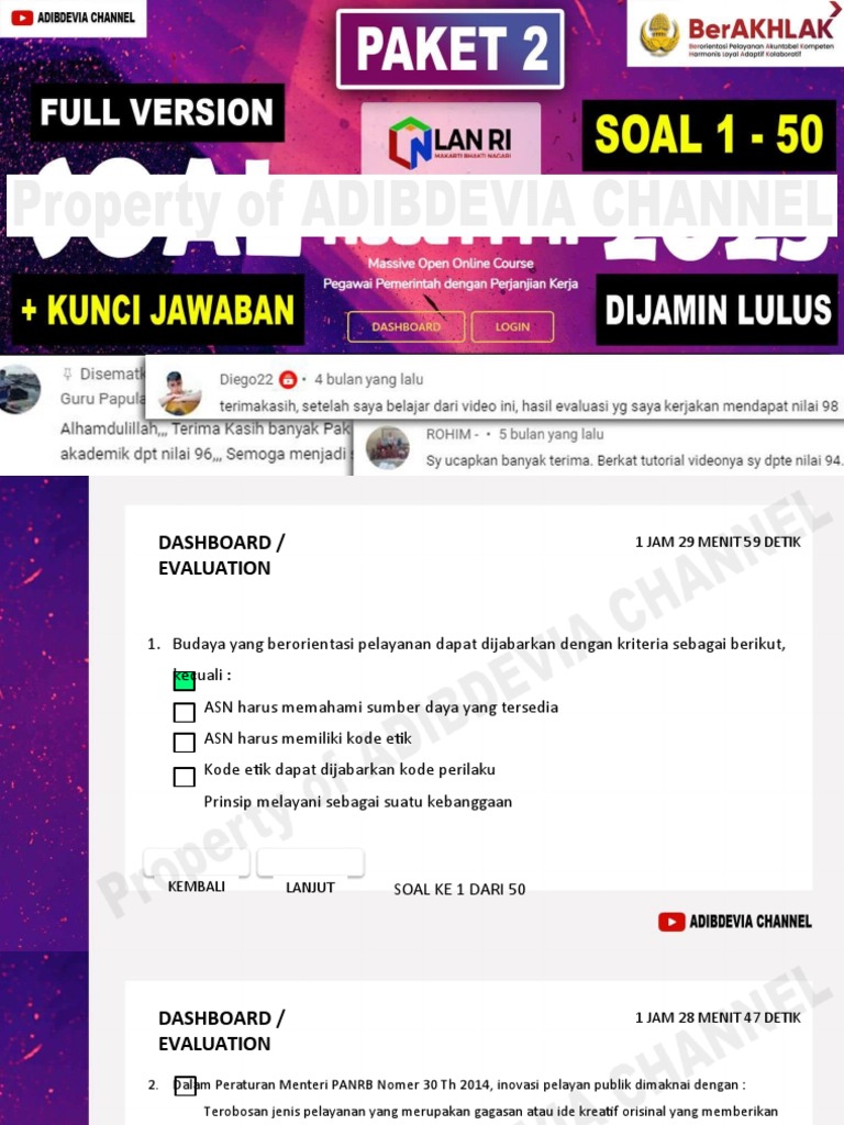 Paket 2 Soal Mooc Pppk 2023 | PDF