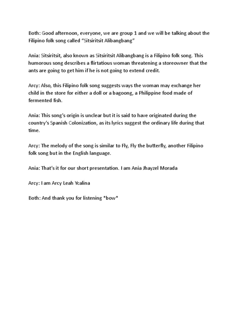 Group Project Mapeh Script | PDF