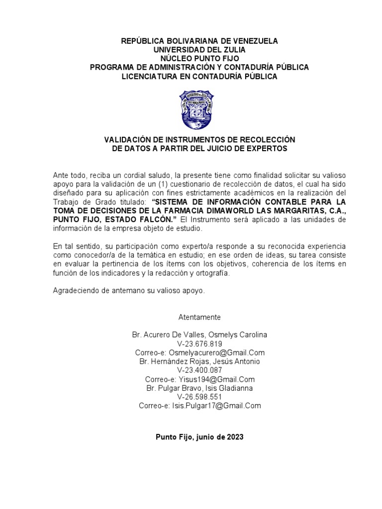 Instrumento y Guia de Validacion | PDF | Contabilidad | Business