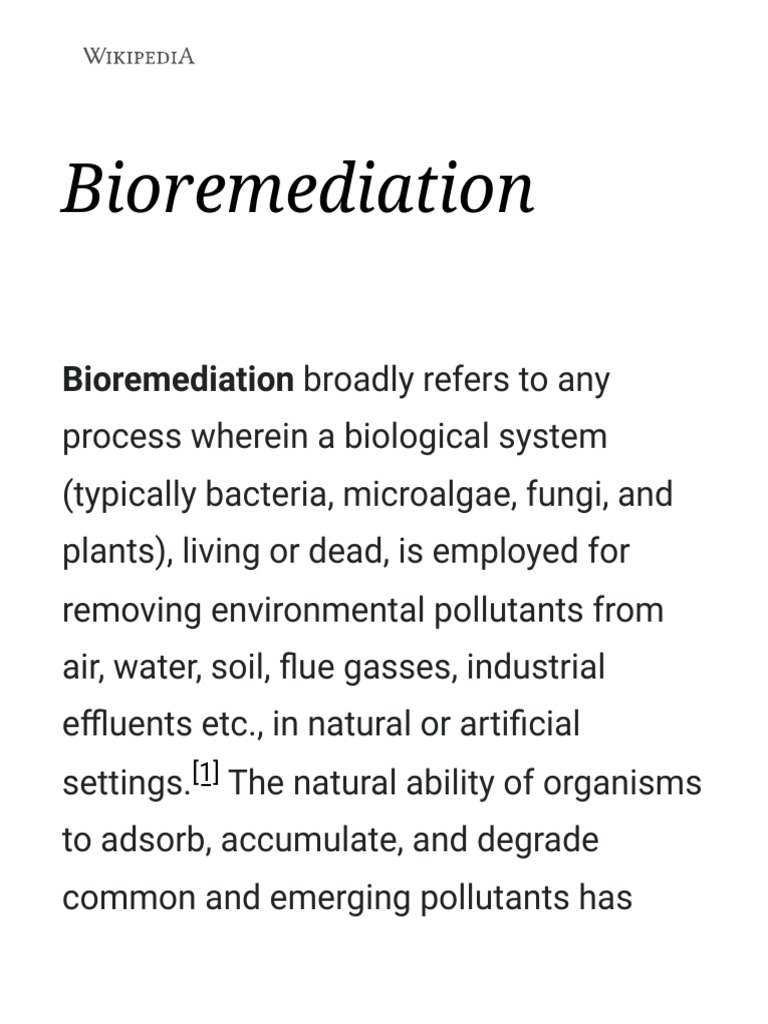 Bioremediation - Wikipedia | PDF