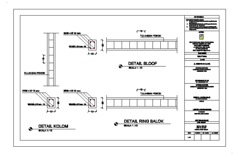 Detail Sloof, Kolom, Ring Balok | PDF
