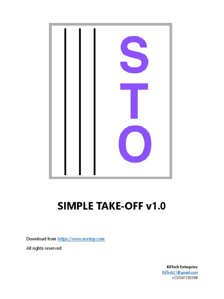 Simple Take-Off - 1.0 Tutorials For Quantity Surveyors | PDF ...