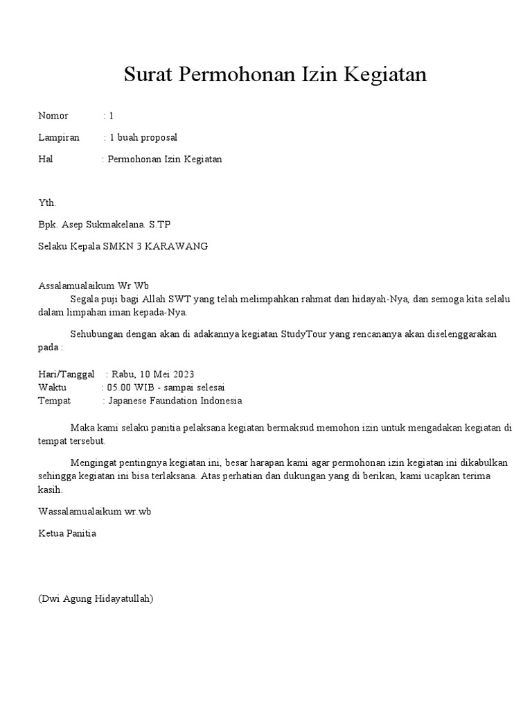 Contoh Proposal Ekskul | PDF