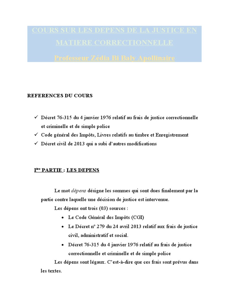 Frais Et Depens | PDF
