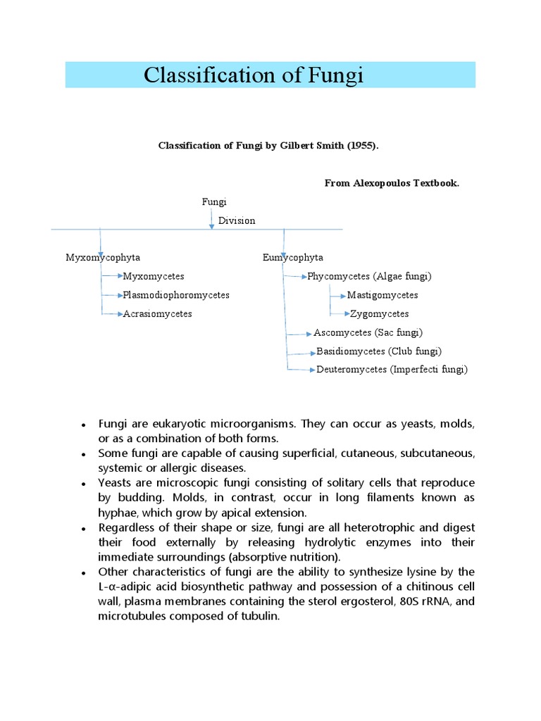 Classification of Fungi | PDF