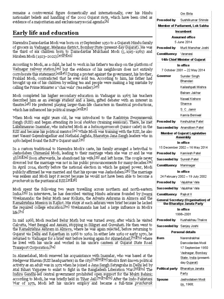Narendra Modi 2 | PDF | Narendra Modi | Politics Of India