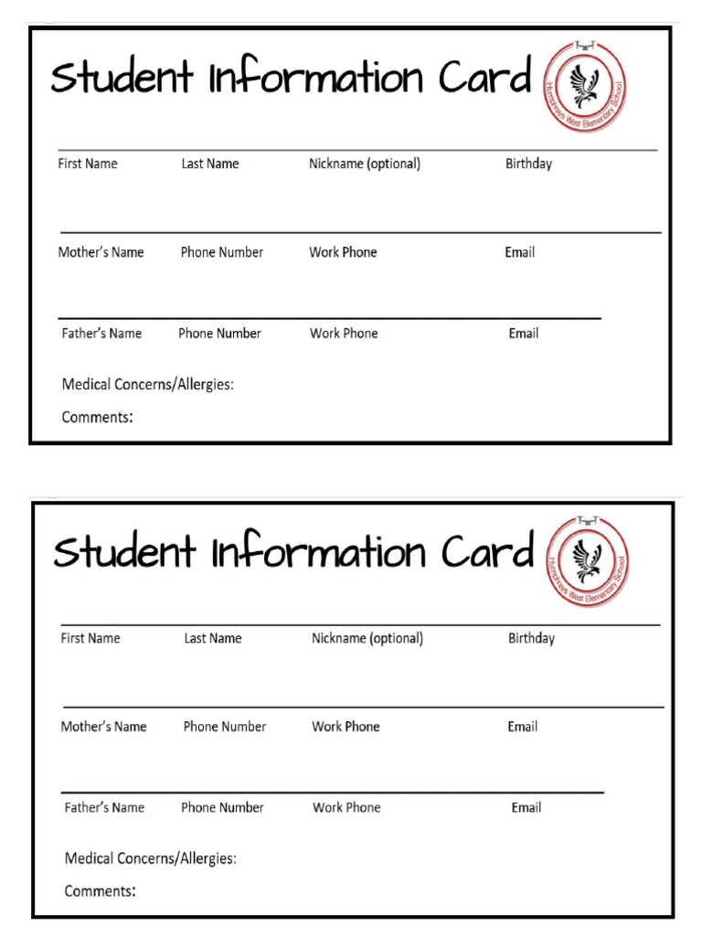 Student Information Sheet | PDF