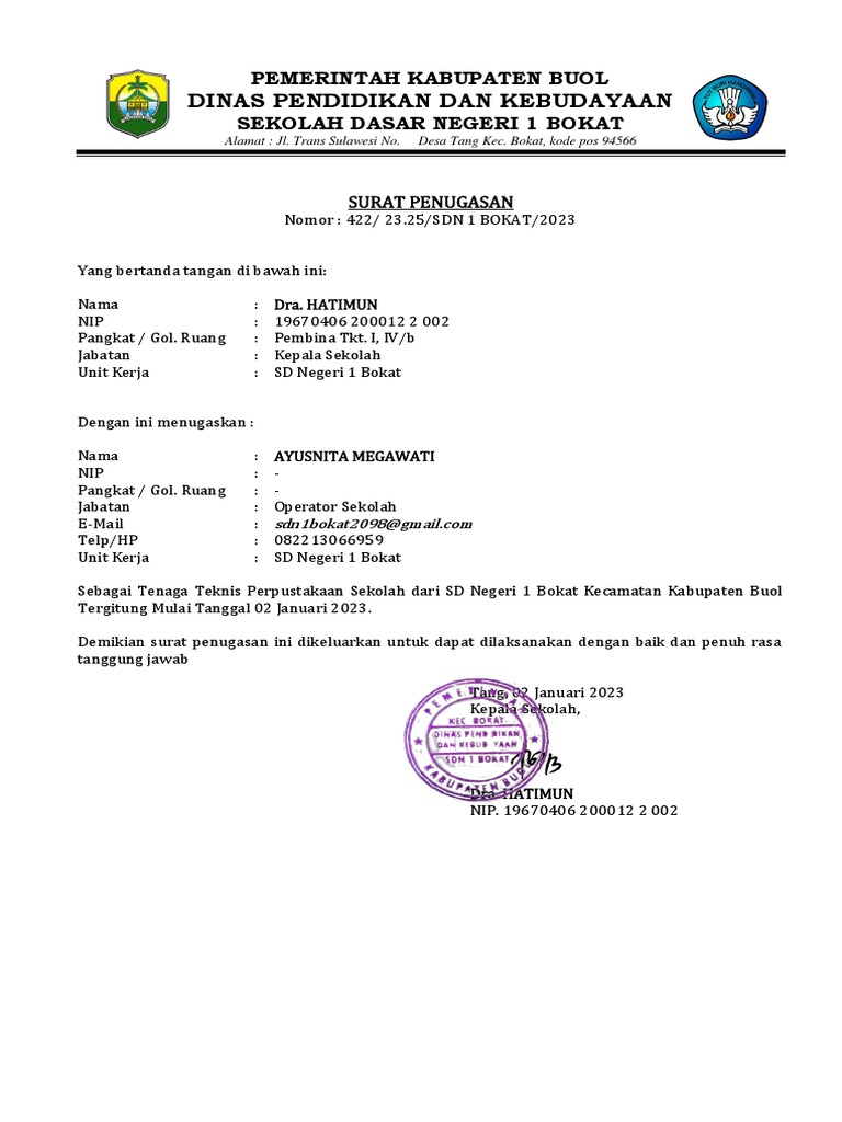 Surat Tugas Perpus | PDF