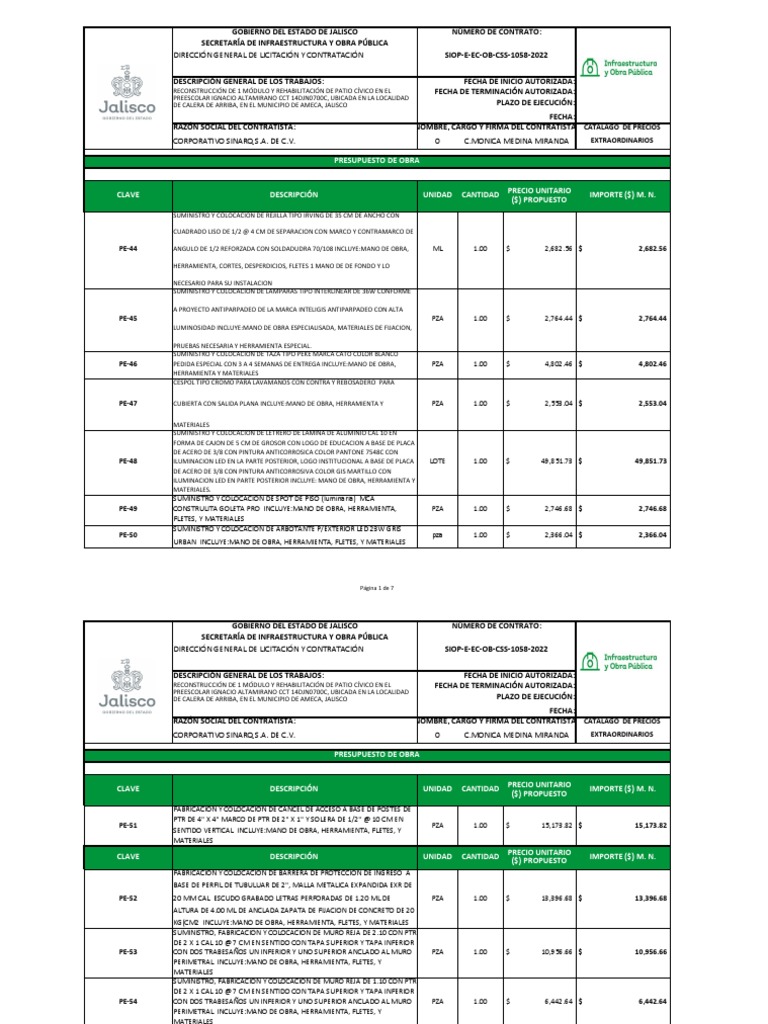 Formato de Presupuesto | PDF | Materiales | edificio